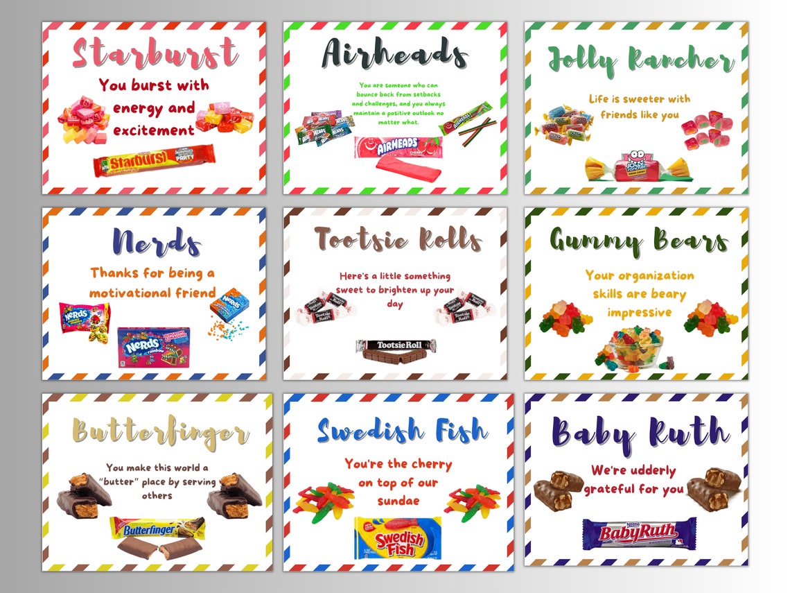 60 Individual Candy Bar Awards Candy Bar Award Certificates Individual ...