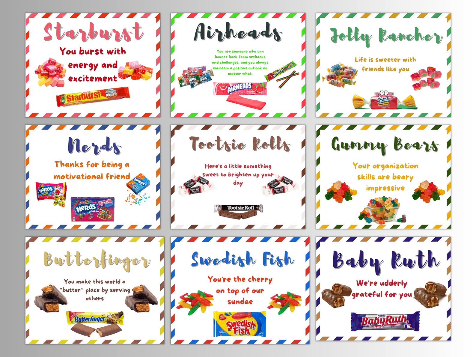 60 Individual Candy Bar Awards Candy Bar Award Certificates Individual ...
