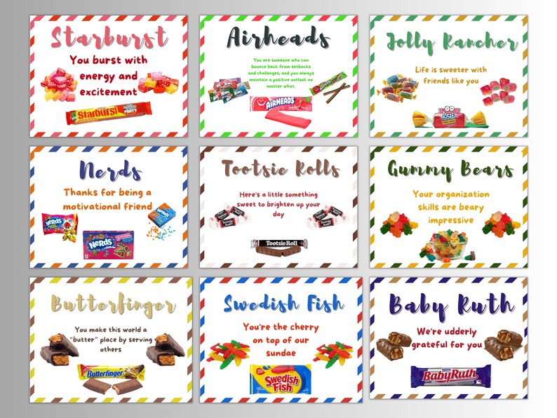 60 Individual Candy Bar Awards Candy Bar Award Certificates Individual ...