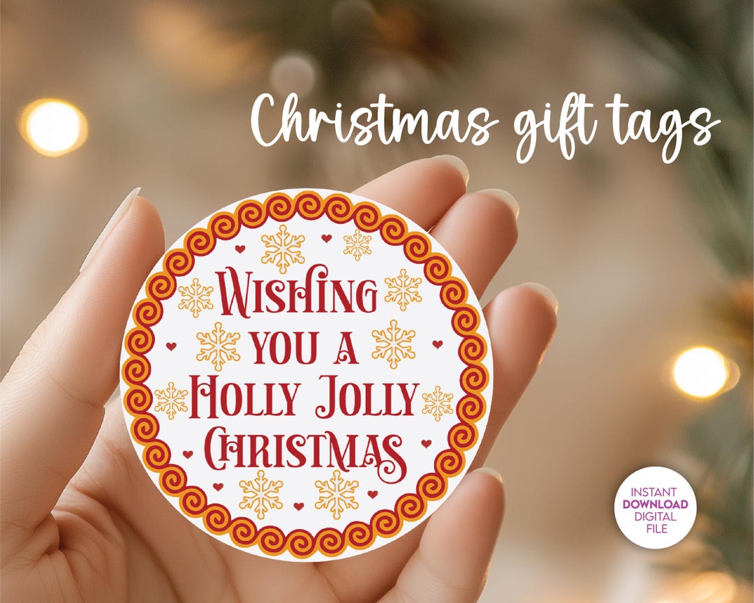 Holly Jolly Christmas Gift Tags | Festive Printable Labels (digital ...