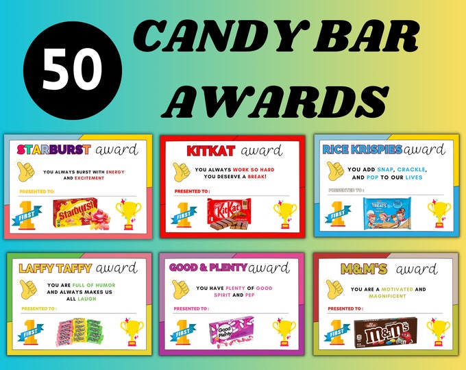Candy Bar Award Certificates Download, Edit and Print Candy Awards ...