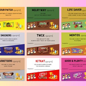 50 Individual Candy Bar Awards - Candy Bar Award Certificates ...