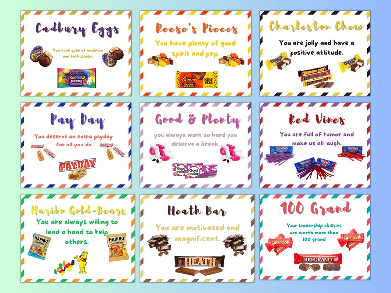 60 Candy Bar Awards Candy Bar Award Certificates - Etsy
