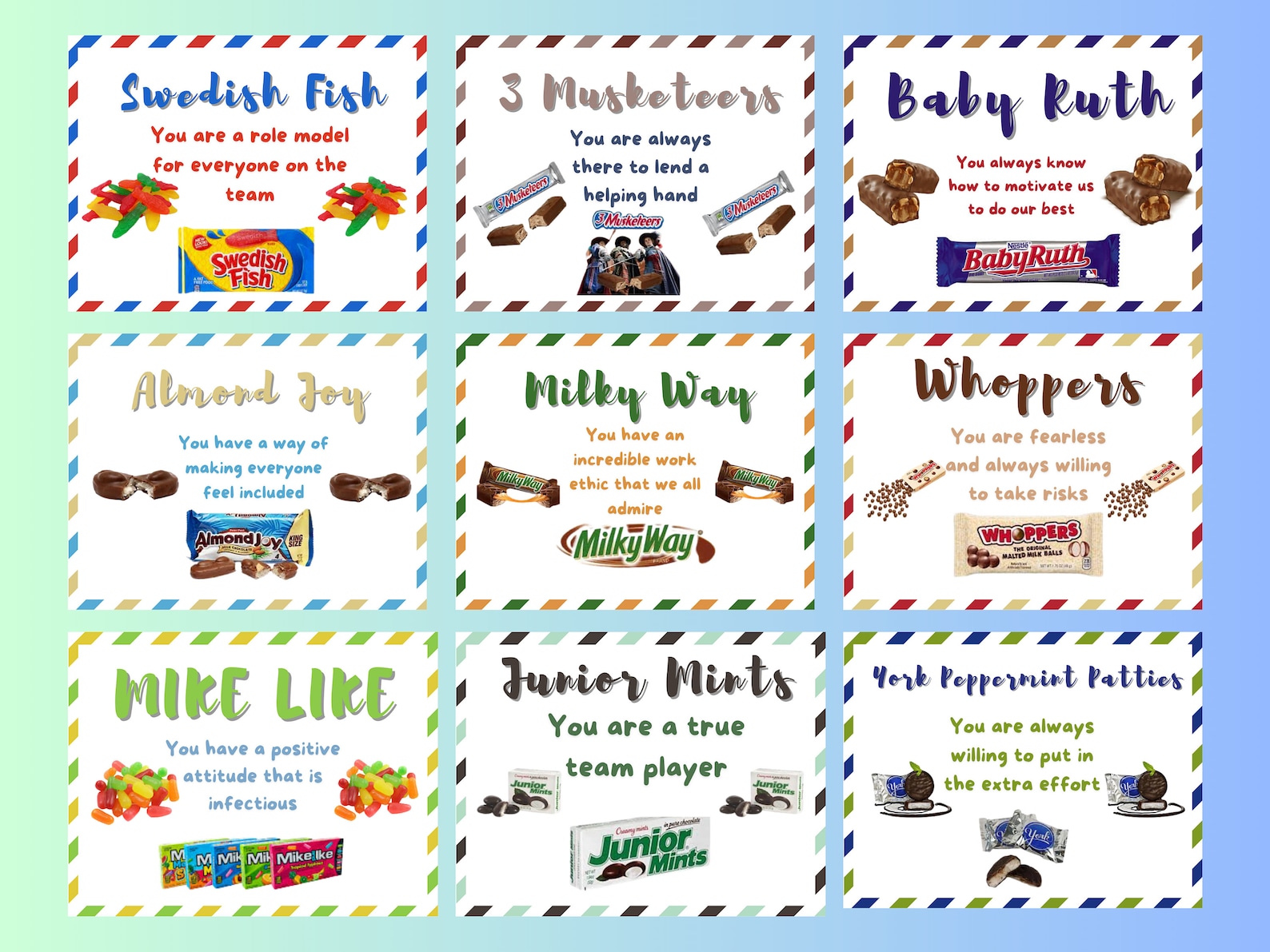 Sports Candy Bar Award Certificates - 60 Team Awards (digital Download ...