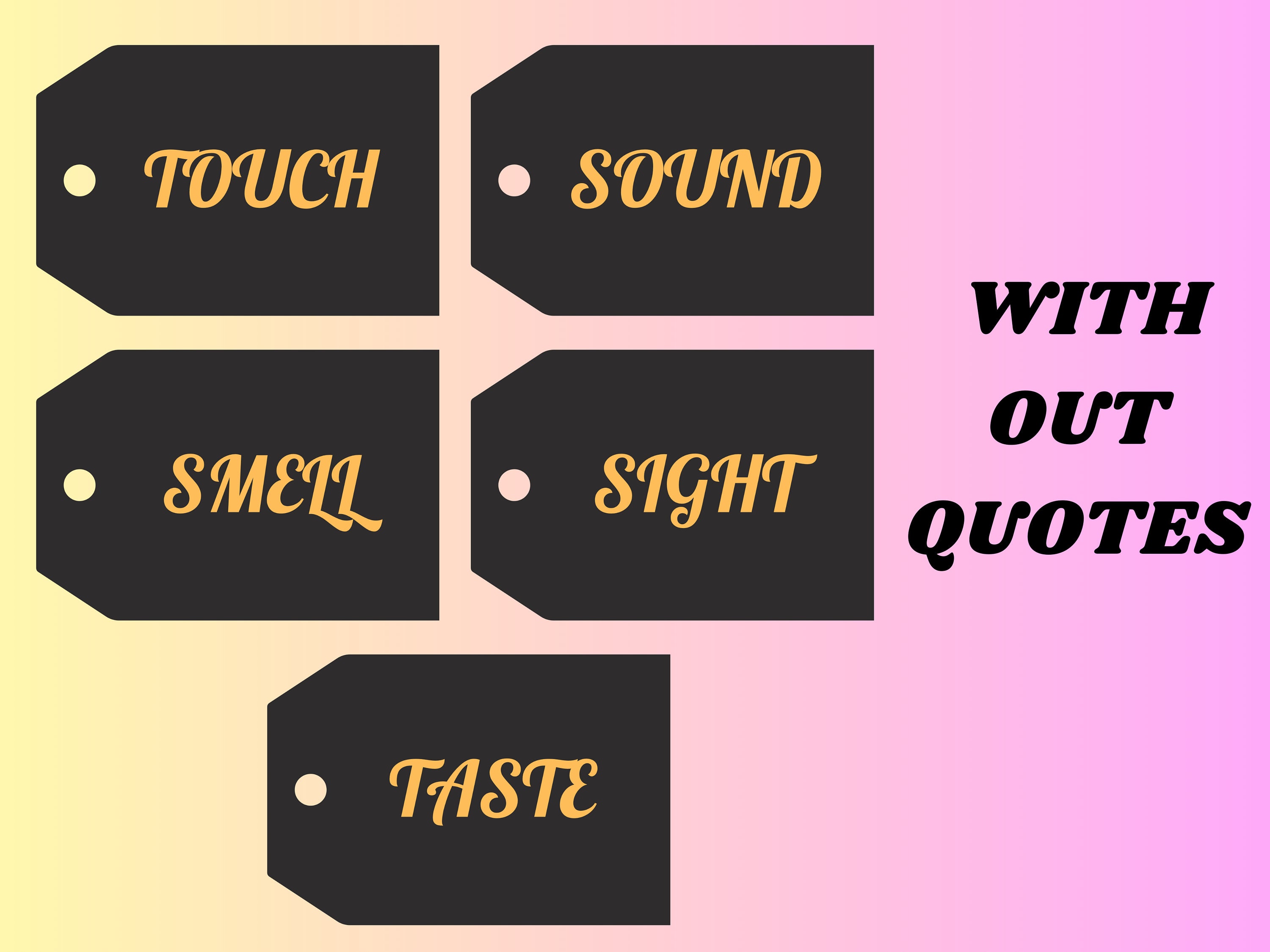 5 Senses Gift Tags, Cards & Ideas (digital Download) - Etsy