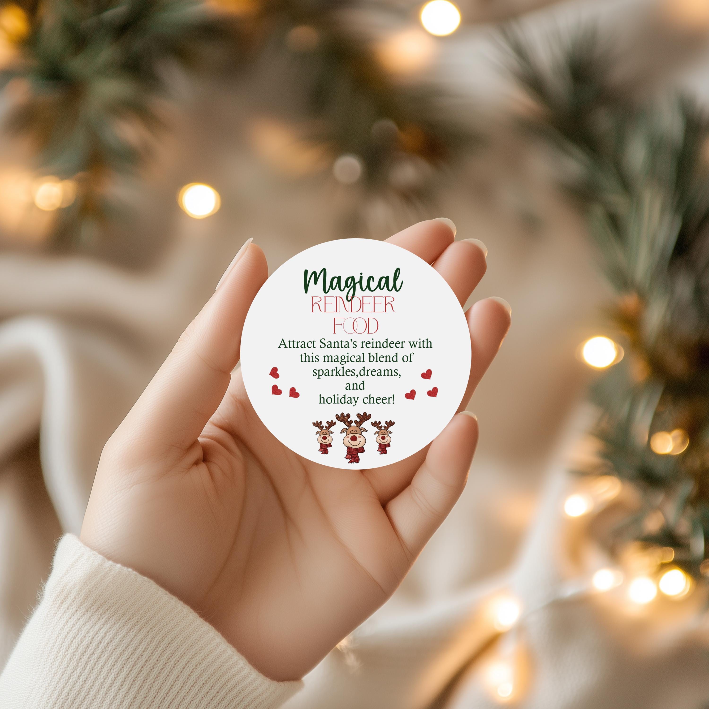 Magical Reindeer Food Tags | Printable Christmas Gift Labels (digital ...