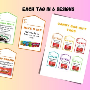 50 Employee Candy Bar Gift Tags, Employee Appreciation Tag Bundle ...
