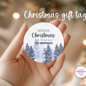 Editable Joyous Christmas Gift Tags | Canva Template | Printable ...
