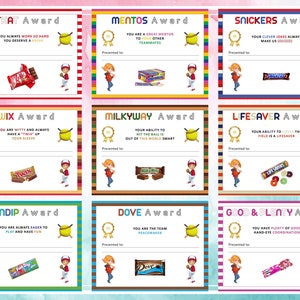 50 Softball Candy Bar Award Certificates Softball Player Candy Bar ...
