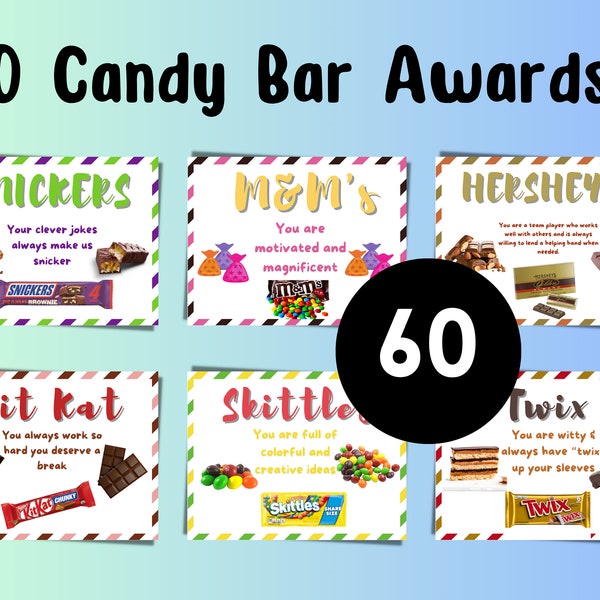 Candy Bar Awards - Etsy