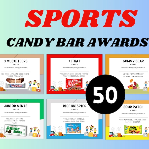 Candy Bar Awards - Etsy