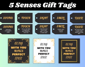 5 Senses Gift Tags, Cards & Ideas Gift for Boyfriend, Girlfriend ...