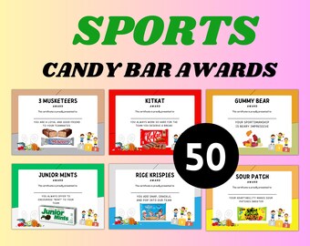 60 Individual Candy Bar Awards Candy Bar Award Certificates - Etsy