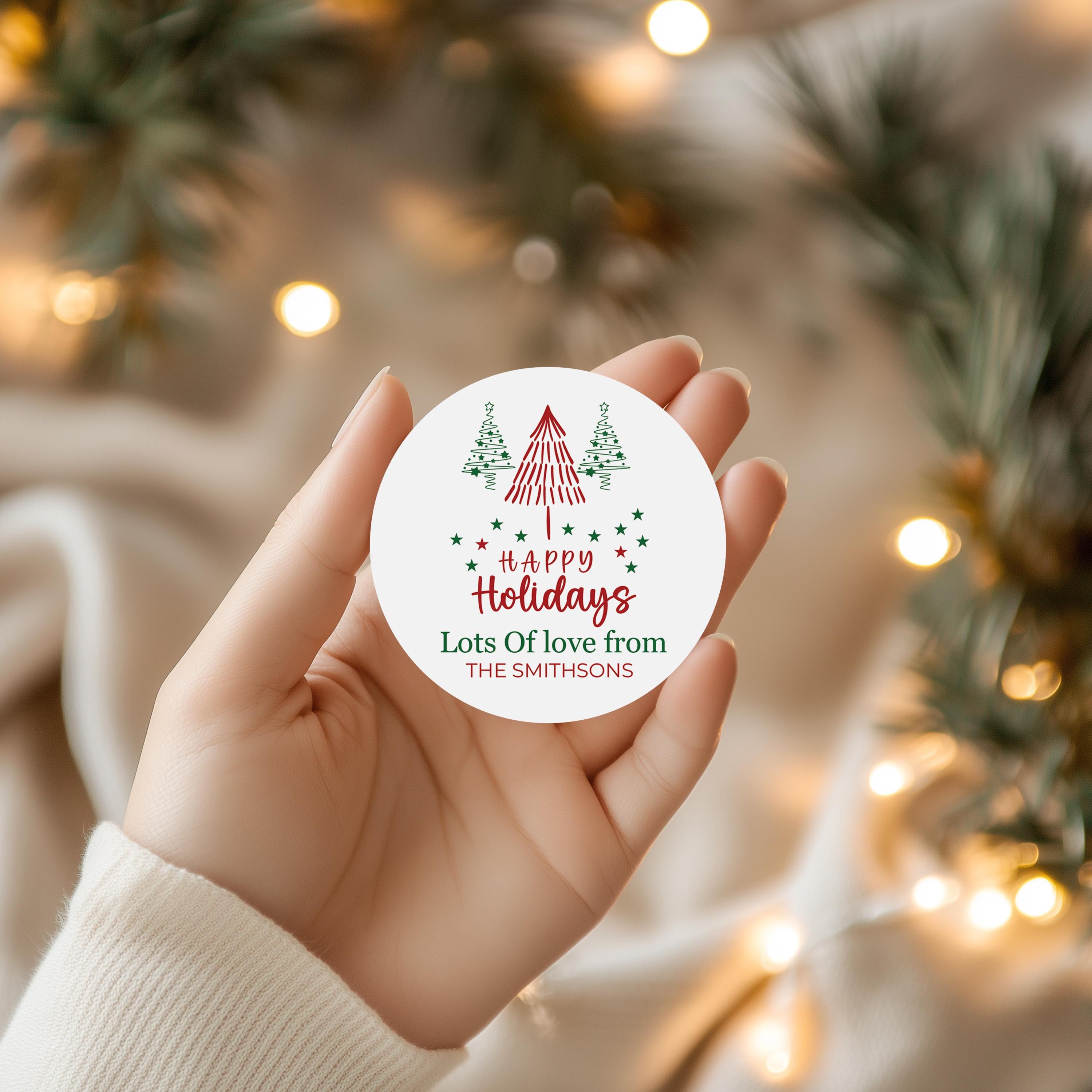 Editable Happy Holidays Gift Tags | Canva Template | Printable ...