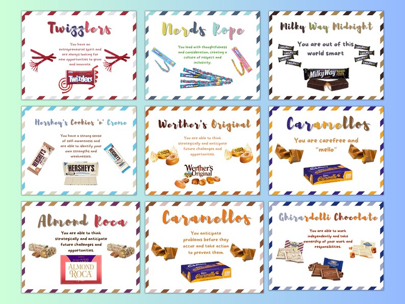 60 Candy Bar Awards Candy Bar Award Certificates - Etsy
