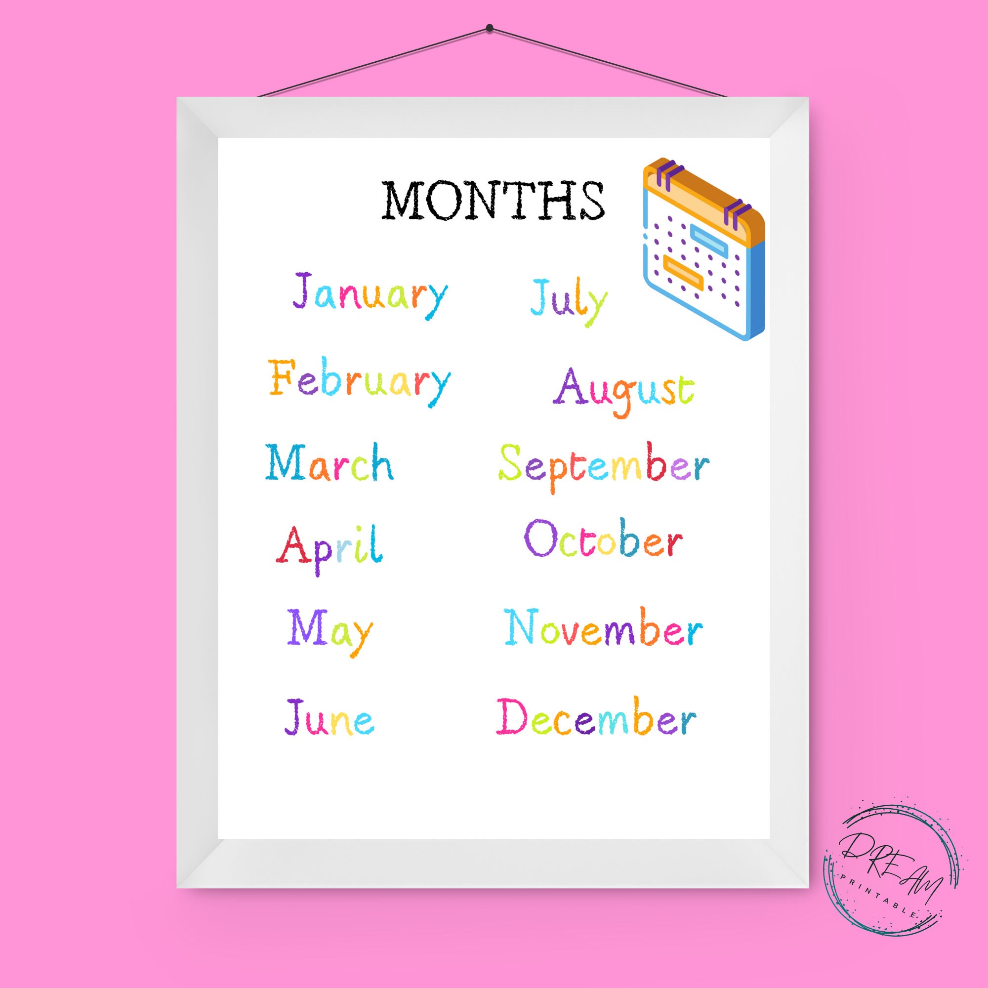 Set of 4 Educational Posters, Days of the Week,months, Seasons, Telling ...