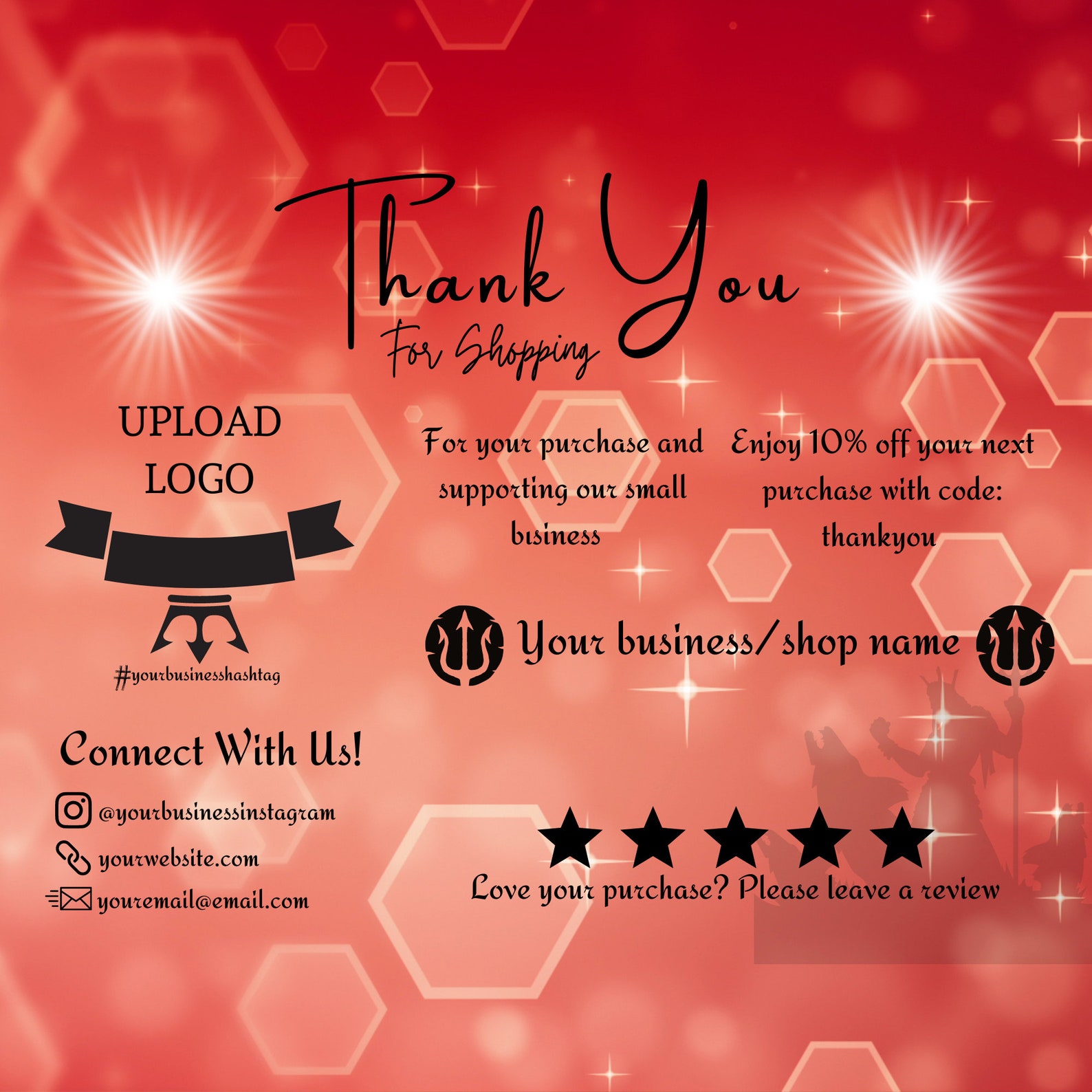 Printable Thank You Card, Thank You Card Template, Busines Cards ...