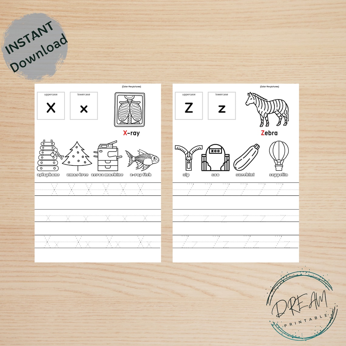 Alphabet Worksheets Upper and Lowercase Alphabet Printable - Etsy