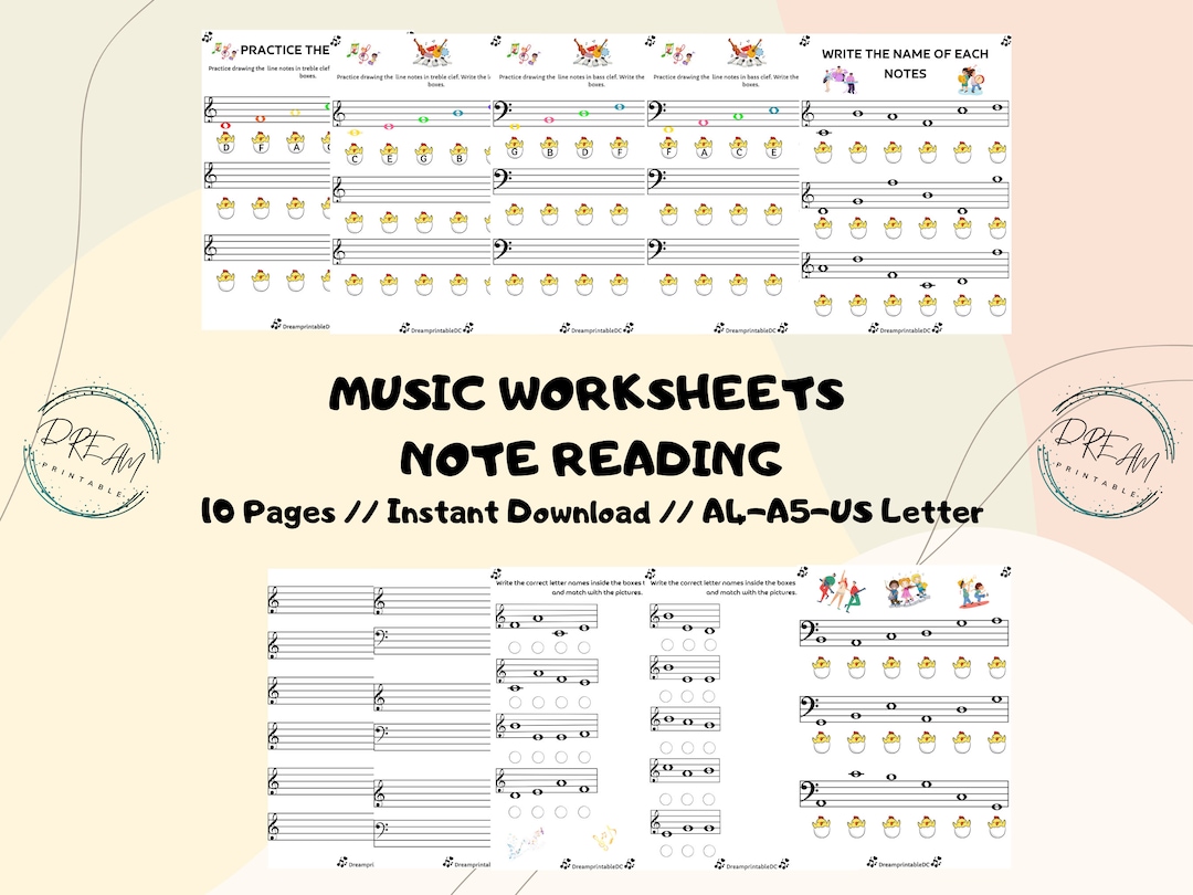 Music Worksheets, Note Reading, Music Printable, Piano Lesson, Music ...