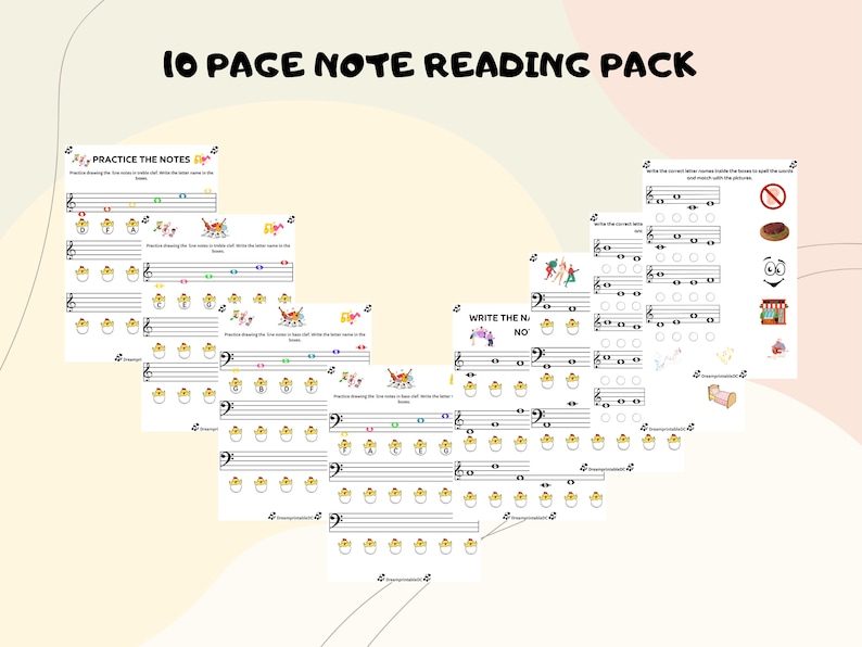 Music Worksheets, Note Reading, Music Printable, Piano Lesson, Music ...