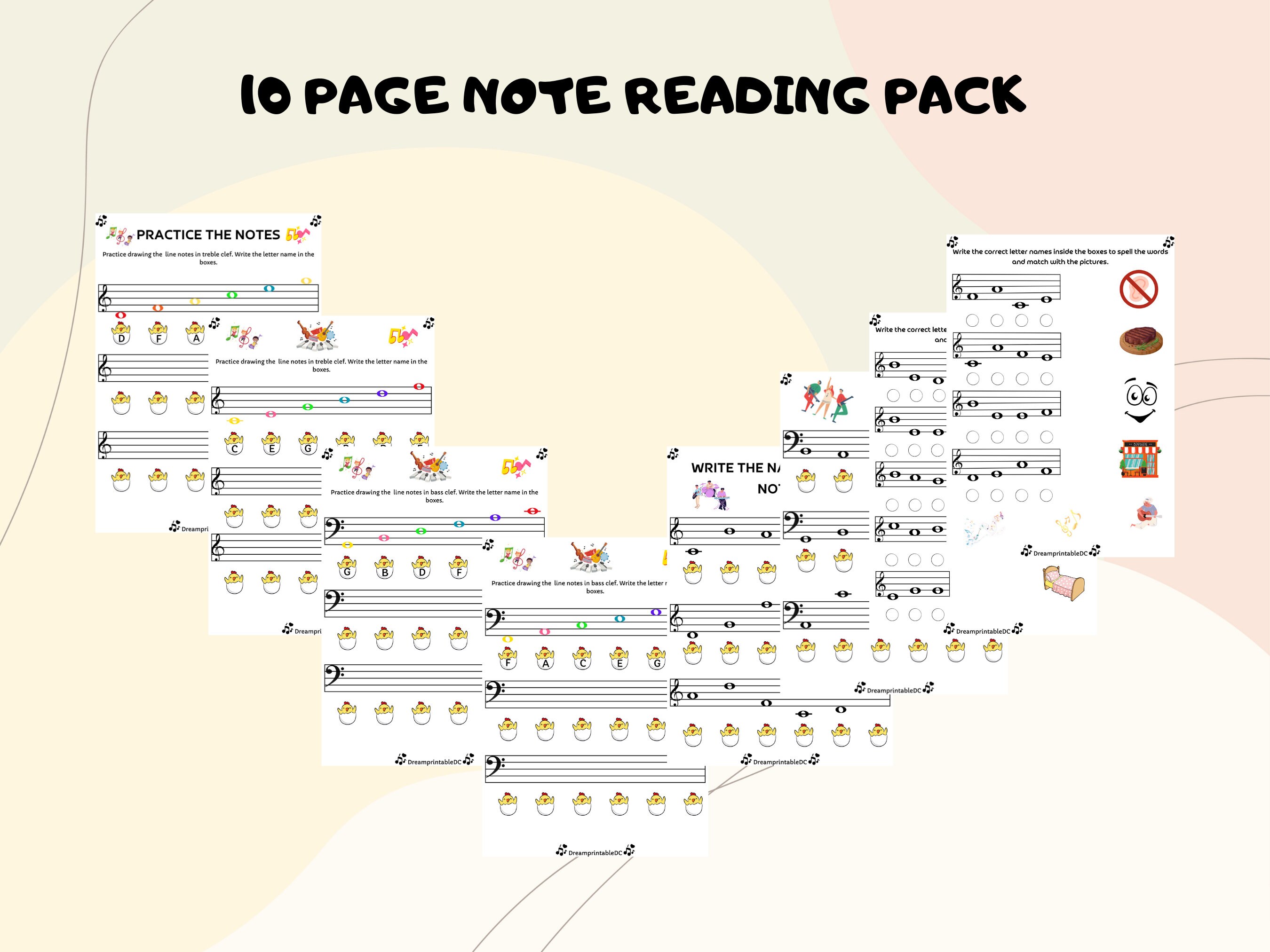 Music Worksheets, Note Reading, Music Printable, Piano Lesson, Music ...