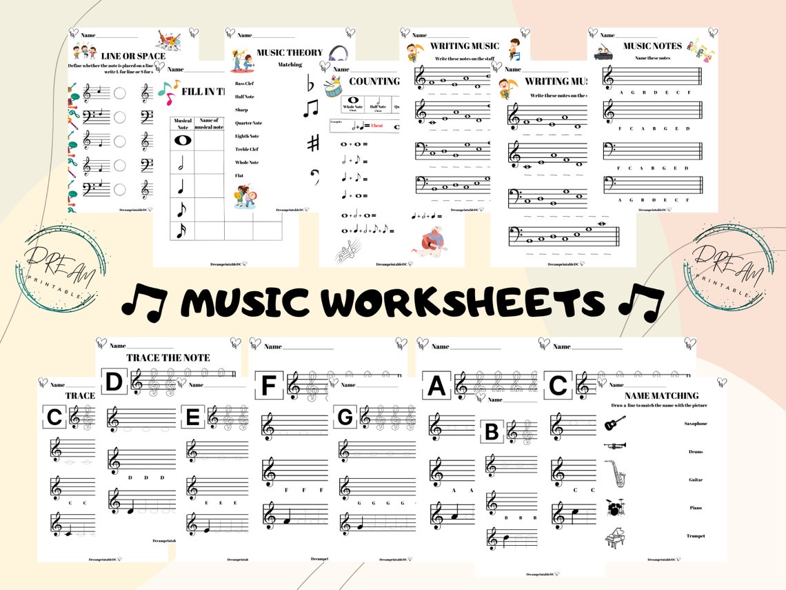 Music Worksheets, Printable Worksheet, Music Education, Music Theory ...