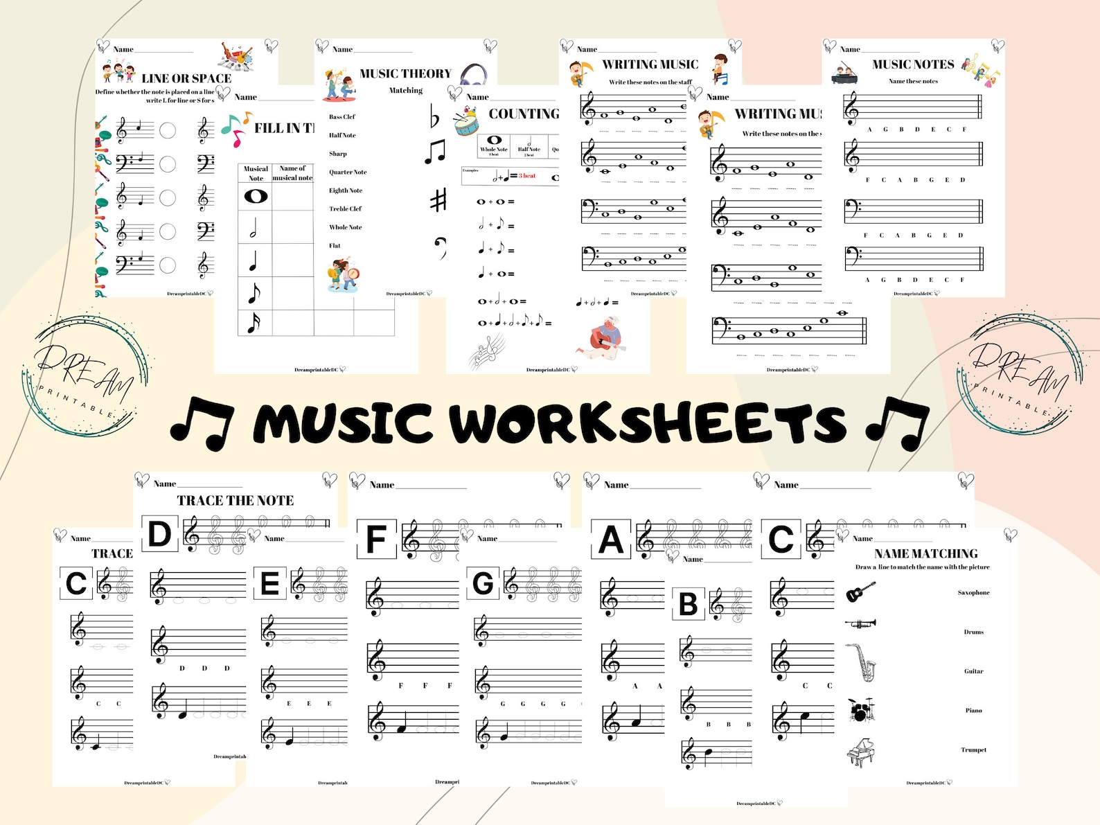 Music Worksheets, Printable Worksheet, Music Education, Music Theory ...