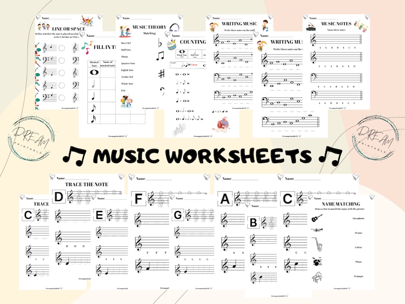 Music Worksheets, Printable Worksheet, Music Education, Music Theory ...