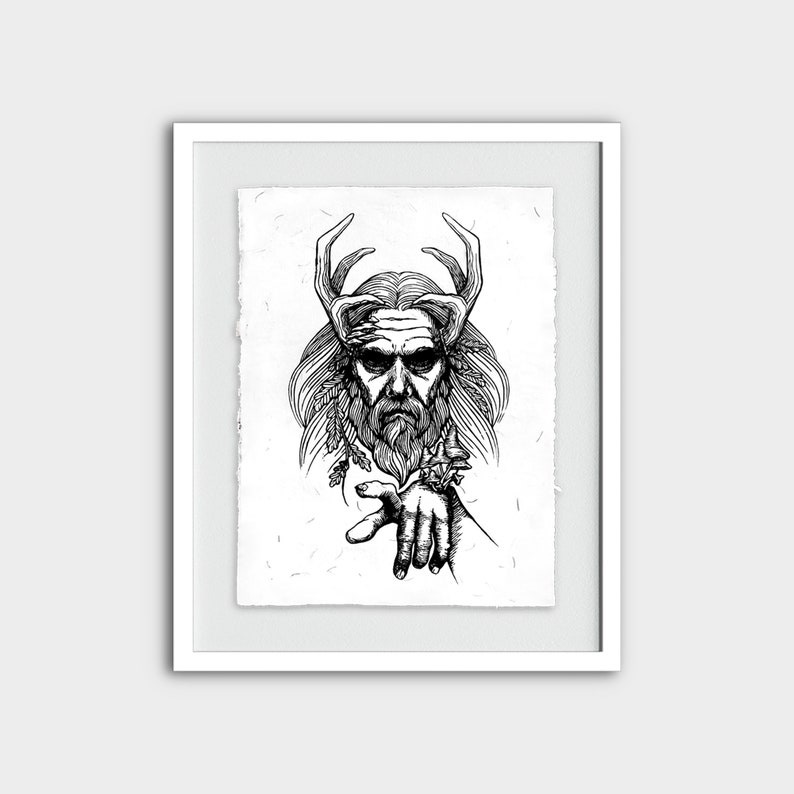 Linocut leshen Slavic Illustration for Mythology - Etsy