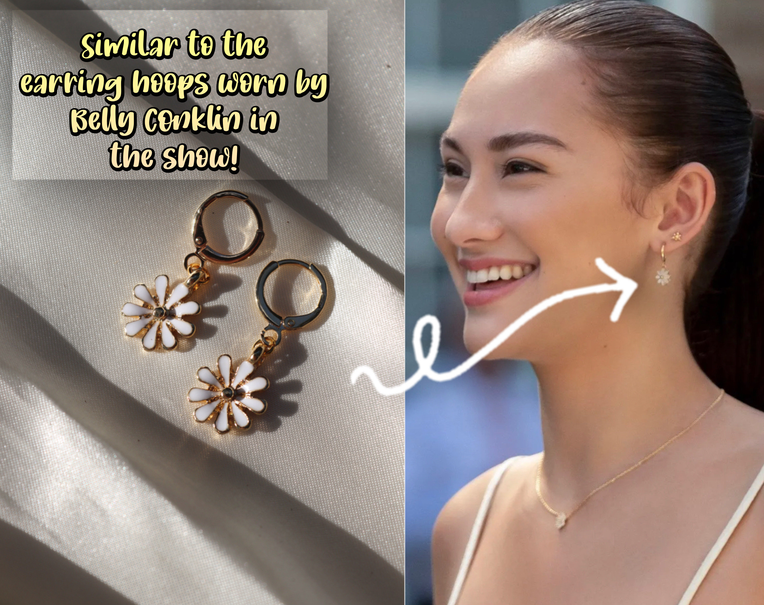 Belly Conklin's White Daisy Hoop Earrings From 'the Summer I Turned Pretty Season Two' Belly's ...
