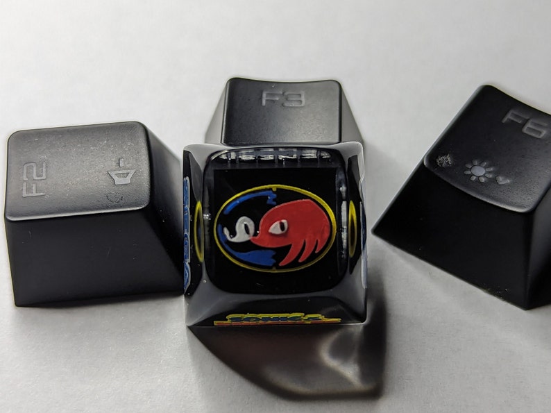 Sonic Sonic and Knuckles Cherry MX Glossy Artisan Keycap Fits Most ...