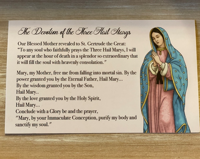 Three Hail Mary Devotion Card - Etsy Three Hail Mary Devotion Card - Etsy