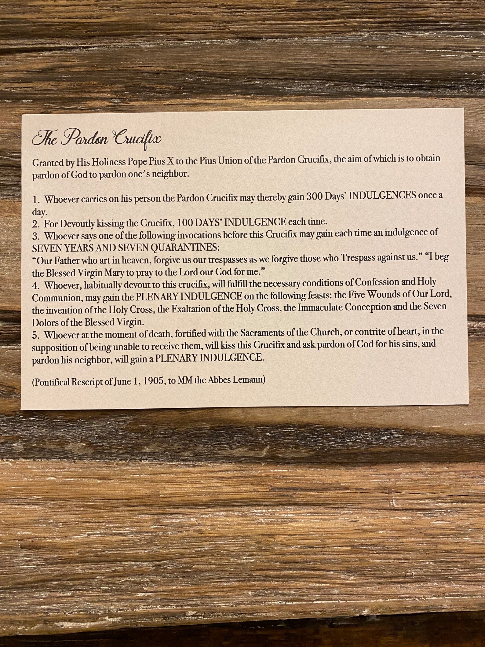 Pardon Crucifix Card - Etsy