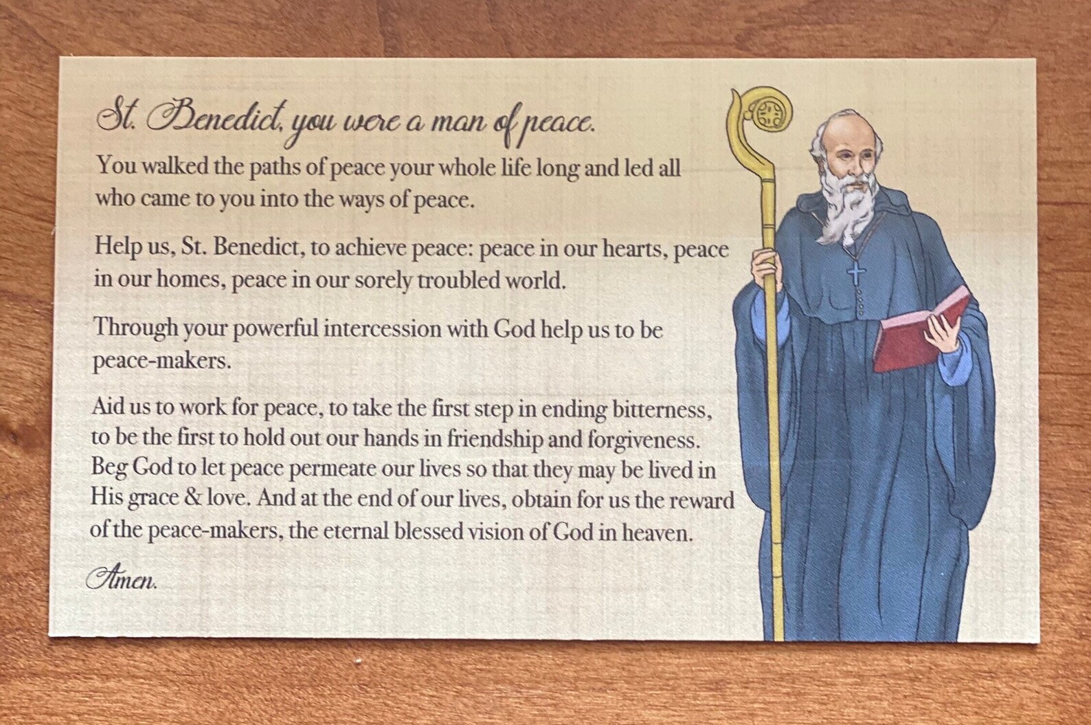 St. Benedict Prayer Card - Etsy