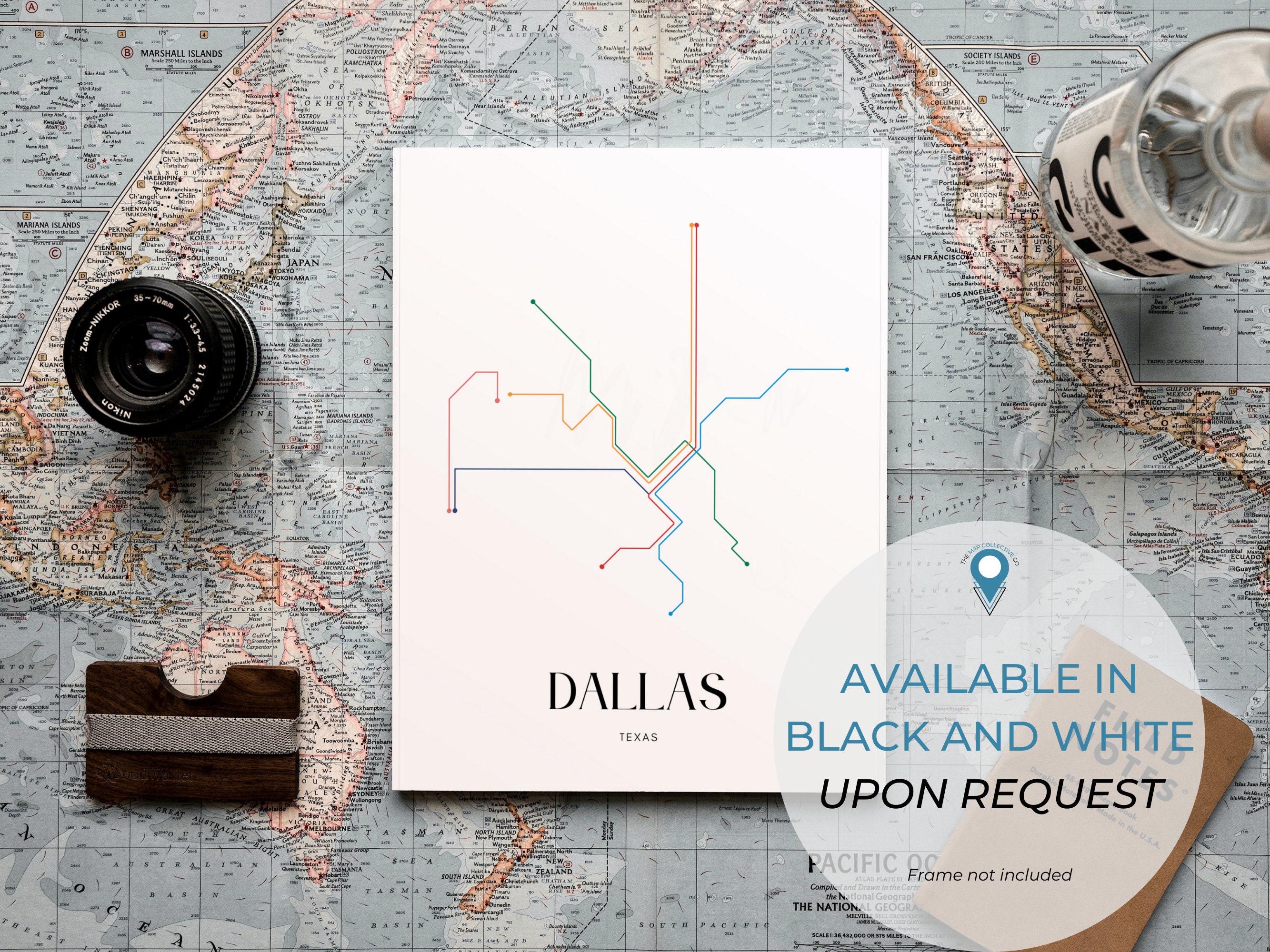 Dallas Transit Wall Art, DART Map, Dallas Train Map, 100% Hand-drawn ...