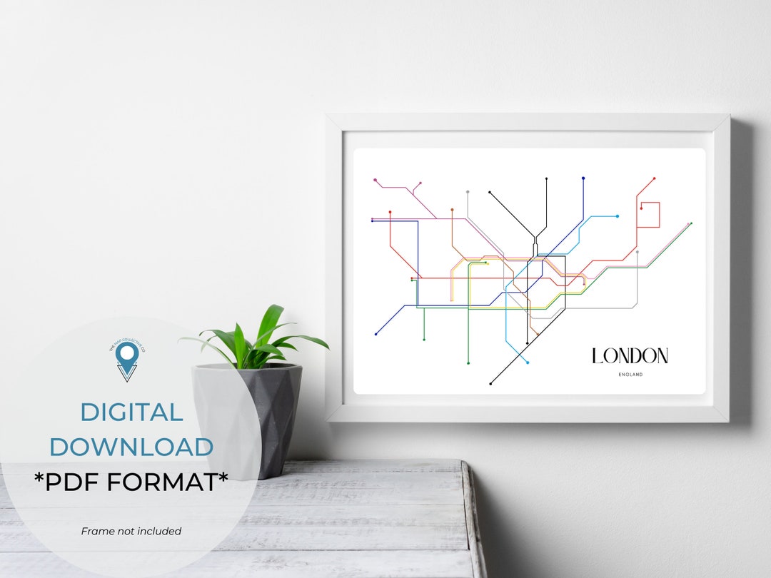 London Transit Wall Art, TUBE Map, London Tube Train Map, Personalized ...