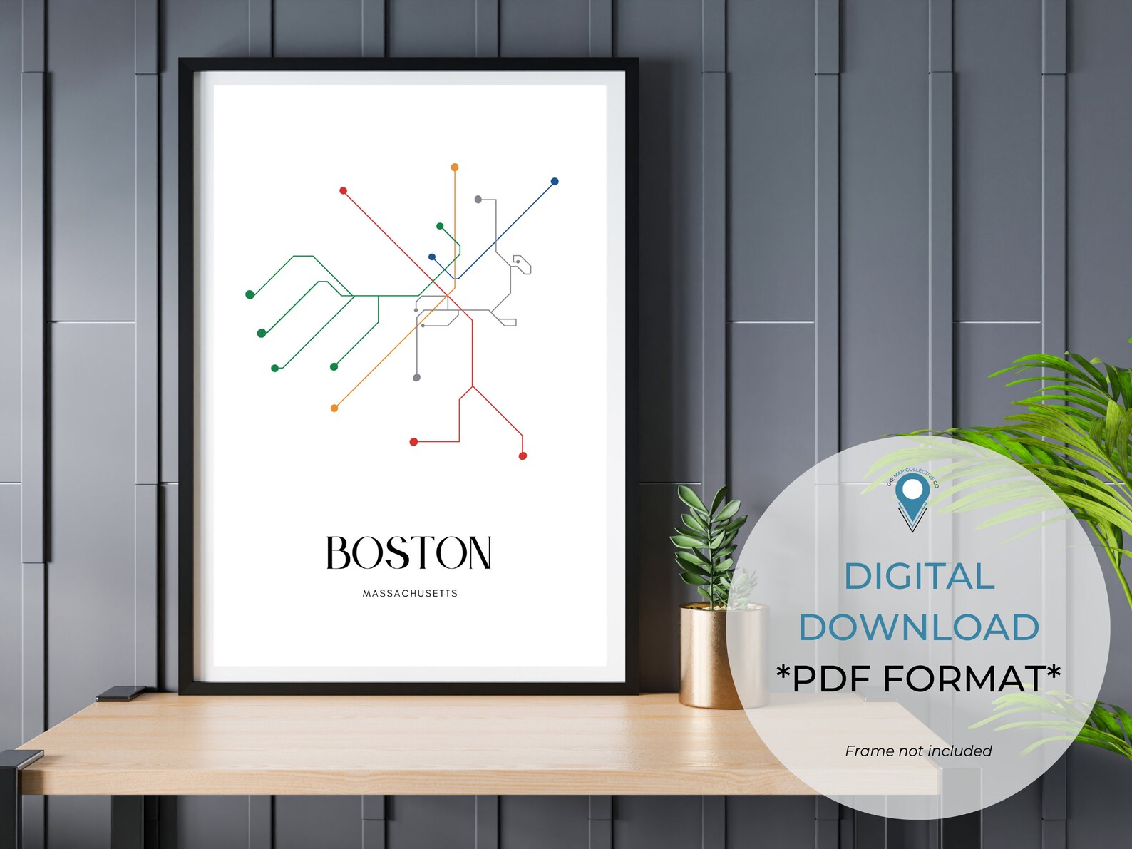 Boston Transit Wall Art, MBTA Map, Boston Train Map, Personalized ...