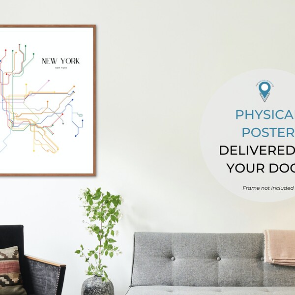 New York Subway Map Framed - Etsy