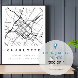 Charlotte City Map Digital Square Map Charlotte Neighborhood Map ...