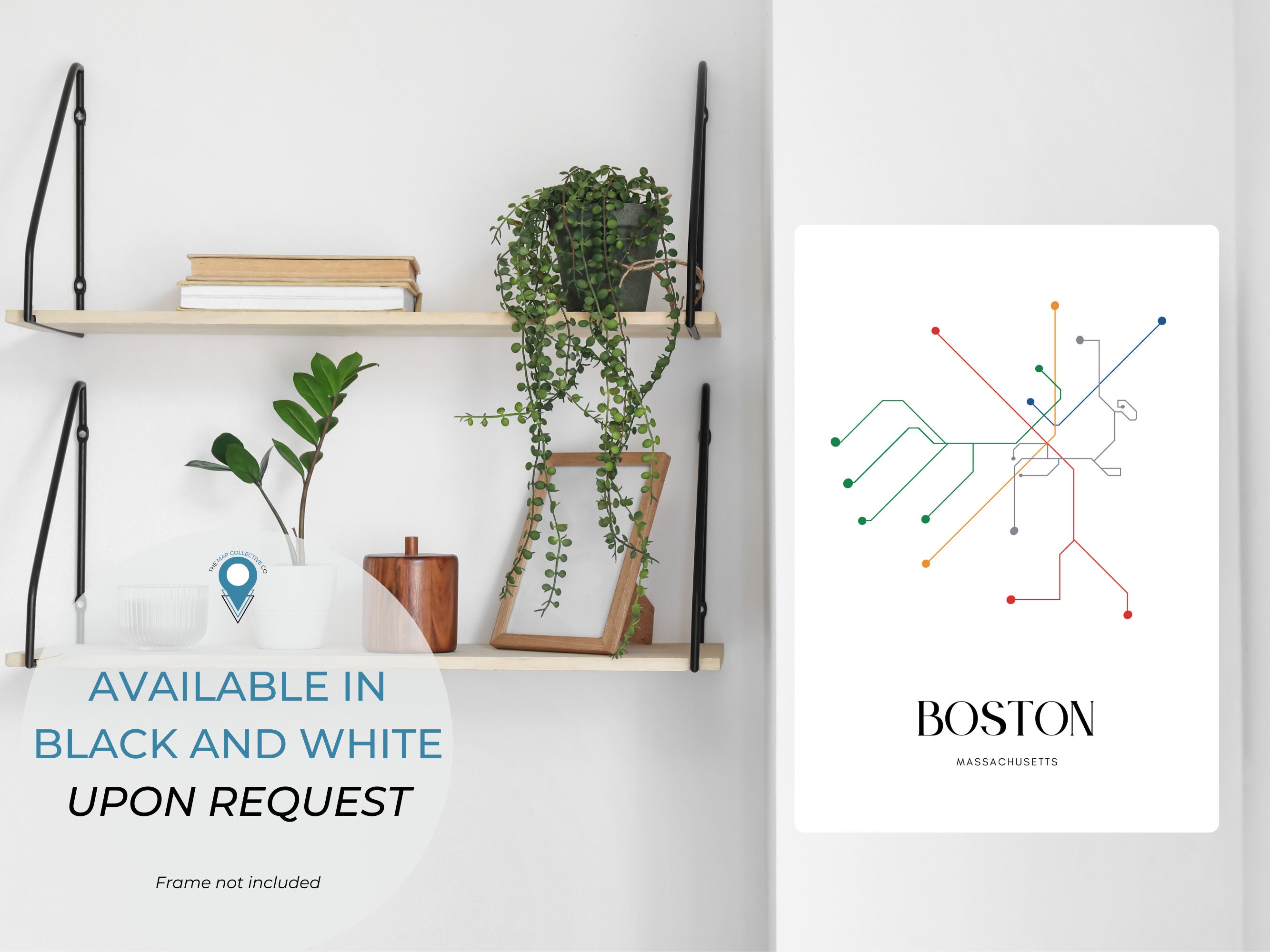 Boston Transit Wall Art, MBTA Map, Boston Train Map, Personalized ...