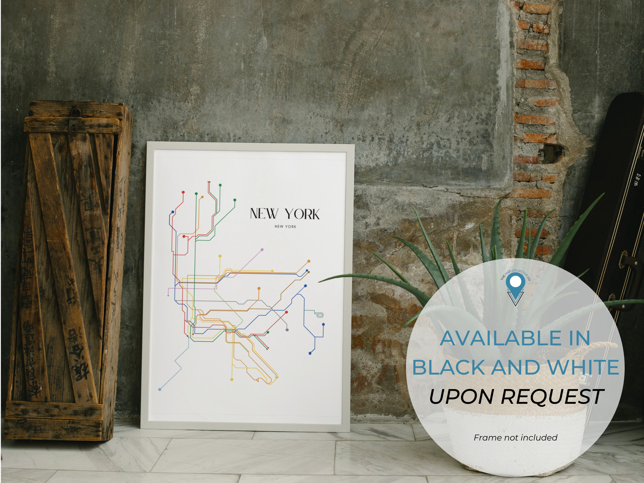 DIGITAL NYC Transit Art Poster, New York City Subway Map Wall Art, New ...
