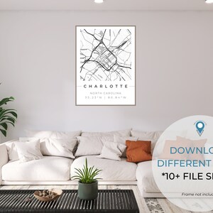 Charlotte City Map Digital Square Map Charlotte Neighborhood Map ...