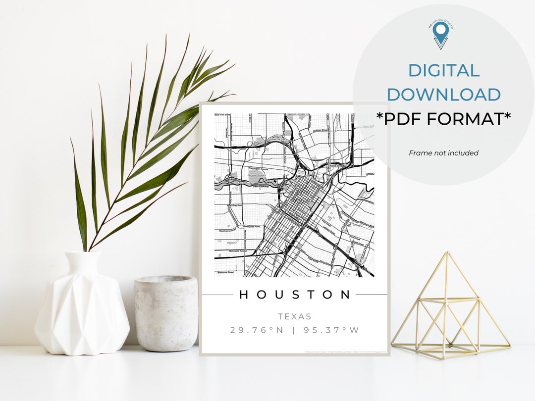 Houston City Map | Digital Square Map | Houston Neighborhood Map ...
