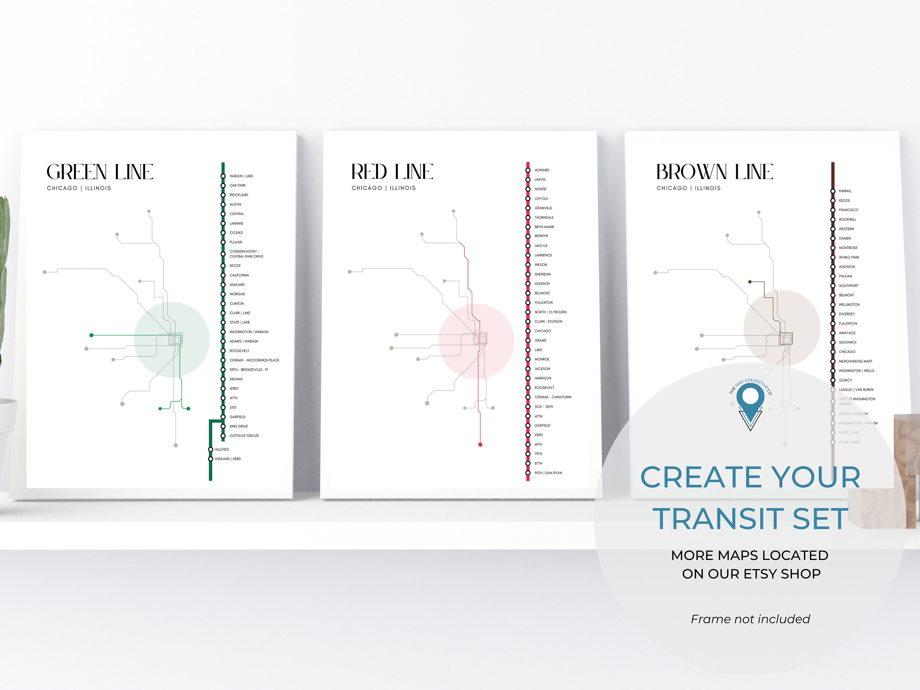 Chicago CTA Red Line Art Print, Chicago Transit Art Poster, Chicago ...