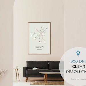 Boston Transit Wall Art, MBTA Map, Boston Train Map, Personalized ...
