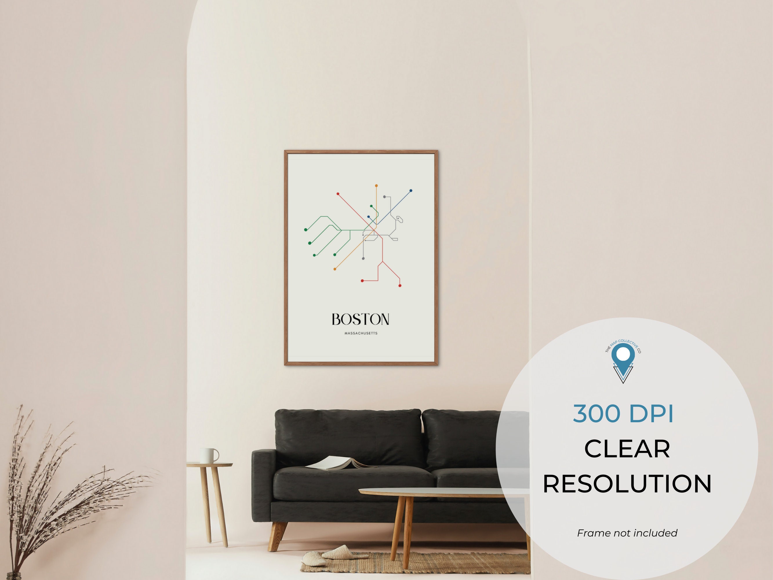 Boston Transit Wall Art, MBTA Map, Boston Train Map, Personalized ...