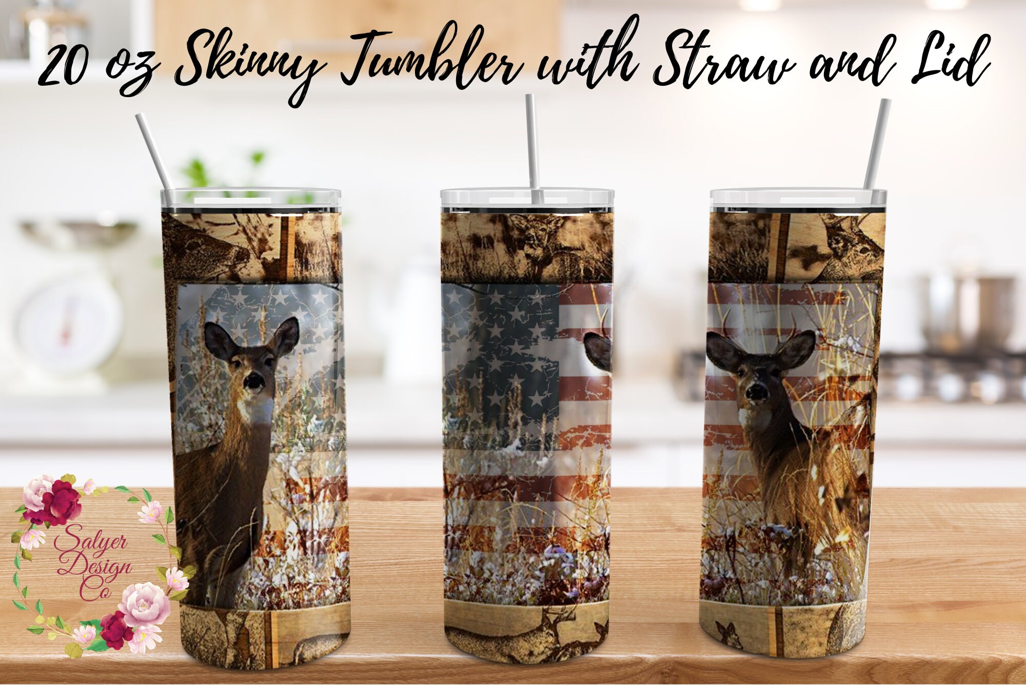 Personalized Sublimation Tumbler for Deer Hunting, Deer Hunter Tumbler ...
