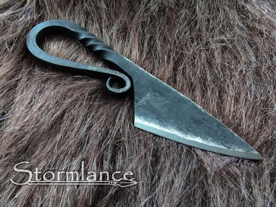 Hand Forged Viking Knife, Neck Knife, Small Carbon Steel Medieval Knife ...