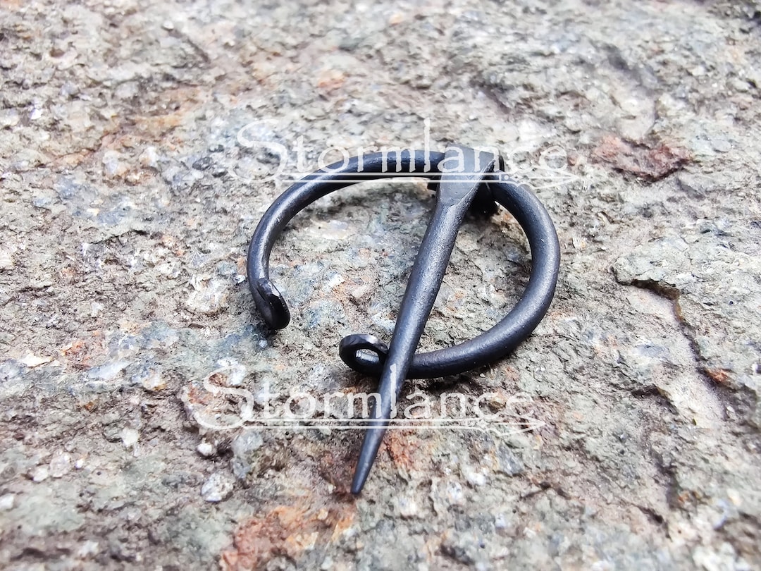 Hand Forged Small Iron Fibula, Viking Cloak Pin, Medieval Wrought Iron ...