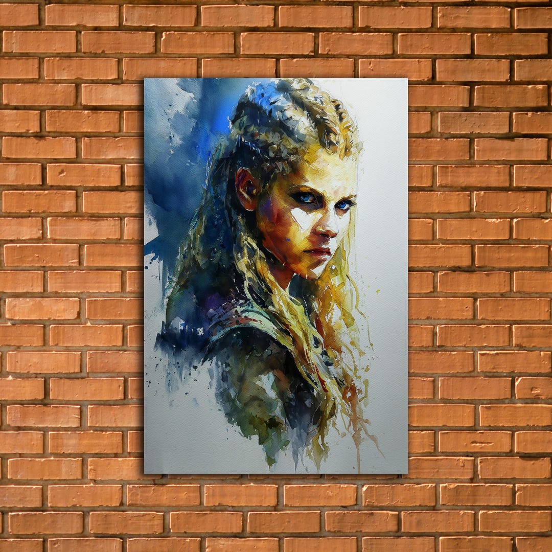 Lagertha Poster, Viking Poster, Shieldmaiden Wall Art, Watercolor Print ...